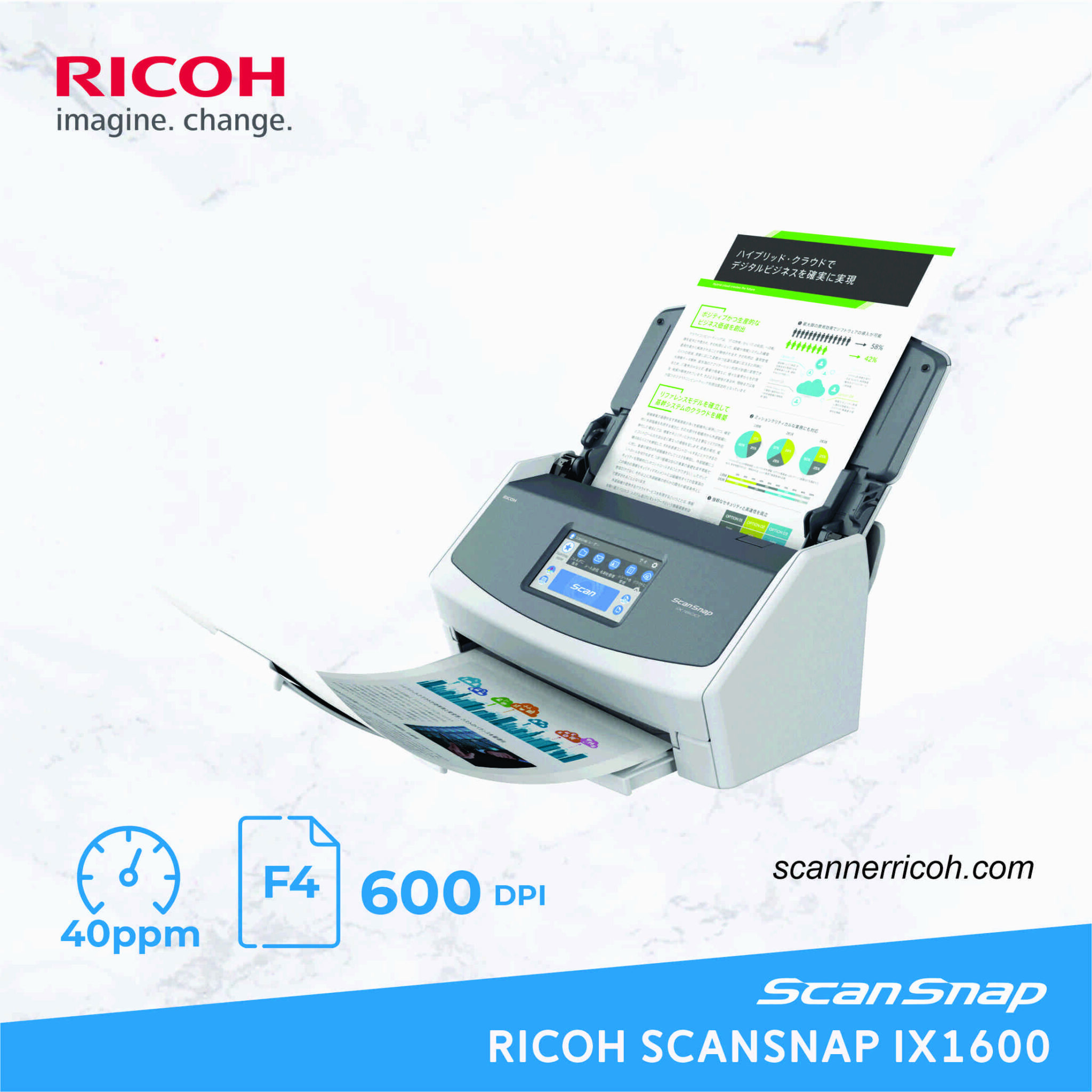 Scanner Ricoh ScanSnap iX1600 - Scanner Ricoh